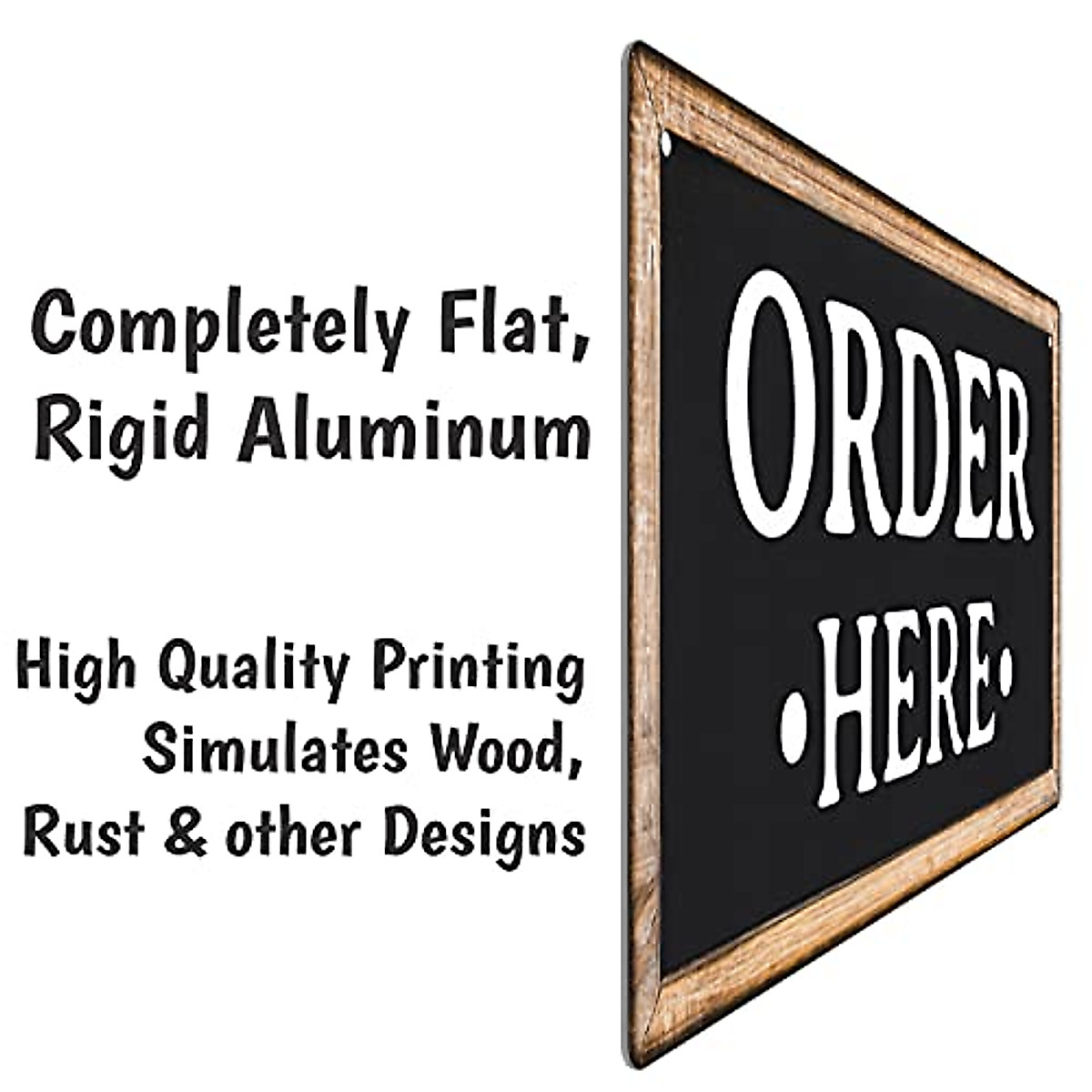 ATX CUSTOM SIGNS - Order Here and Pick Up Here Signs 2 Pack Black and White