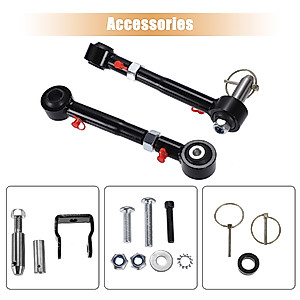 X AUTOHAUX 1 Set 2.5"-6" Adjustable Front Sway Bar Quick Disconnect End Links for Jeep Wrangler TJ 1997-2006 for Cherokee XJ 1984-2001 Replace 2030 Swaybar Quicker Disconnect System