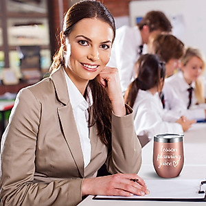 2 Pack Funny Teacher Gift Sippy Cup Lesson Planning Juice Personalized Christmas Thanksgiving Teacher Appreciation Gift for Professor Teaching Assistant, 12 oz Wine Tumbler