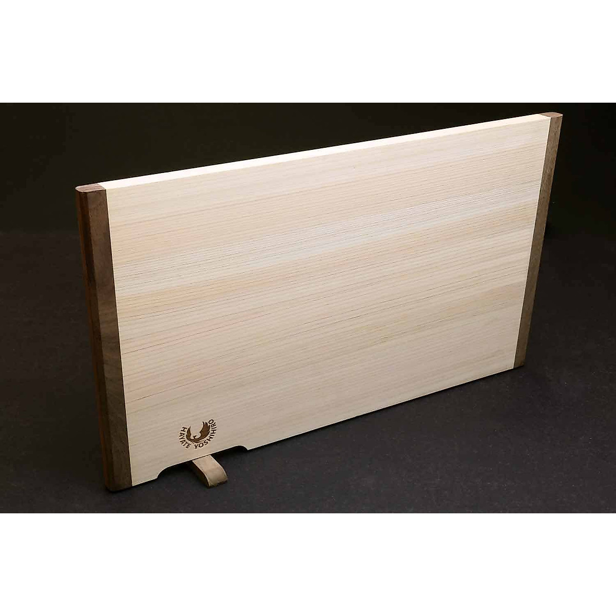 Yoshihiro Hinoki Cypress Japanese Natural Wooden Professional Grade Cutting Board with Anti Twisting Walnut Rim (X-Large)