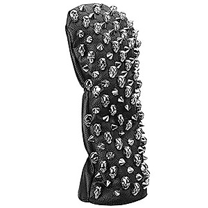 Black Skull Rivet Covers,Waterproof PU Wood Protective Cover Accessory(L)