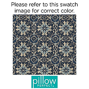 Pillow Perfect 586687 Outdoor/Indoor Throw Pillows, 18.5" x 18.5", Woodblock Prism Blue, 2 Count