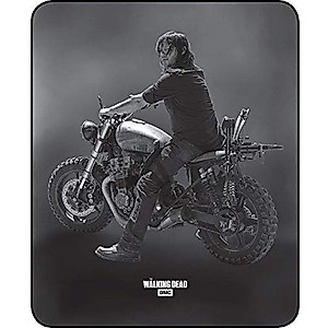Regal Comfort Daryl Dixon on Motorcycle AMC Walking Dead Faux Fur Queen Blanket