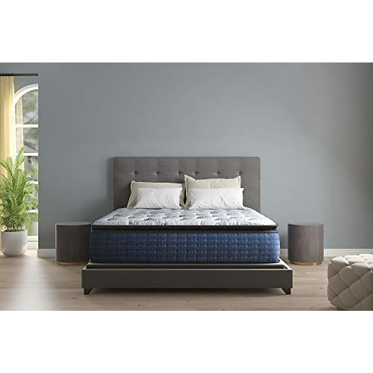 Signature Design by Ashley Mt Dana 16 Inch Eurotop Plush Mattress, CertiPUR-US Certified Foam, California King