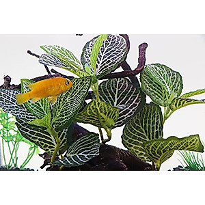AQUA KT Reptile Terrarium Forest Tree with Plant Leaves for Amphibian Habitat Décor Lizard Snake Turtle Supplies