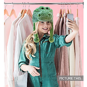 DolliBu Alligator Plush Hat - Soft Stuffed Animal Winter Hat, Novelty Alligator Hat with Cozy Fleece, Warm Fluffy Beanie, Funny Adults and Kids Hat with Ear Flaps For Halloween or Cosplay - One Size