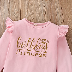 LYQTloml Toddler Kids Baby Girls Birthday Princess Outfits Dress Vest Long Sleeve Shirts Tank Top Dot Mesh Tutu Skirt 2PCS Winter Skirt Set