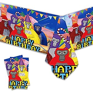 Chuntianli 2pcs 𝒢𝑜𝓇𝒾𝓁𝓁𝒶 𝒯𝒶𝑔 Tablecloth Disposable Tablecover Birthday Party Supplies and Decorations for Kid Boy Baby Shower Rectangle Tables 70"X42",2 Pack