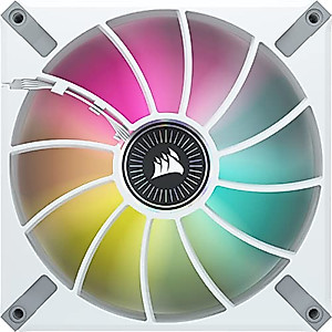 CORSAIR ML140 RGB Elite, 140mm Magnetic Levitation RGB Fan with AirGuide, Single Pack - White Frame