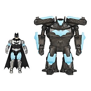 Batman 4-inch Batman Action Figure with Transforming Tech Armor, Kids Toys for Boys Ages 3 and Up