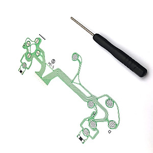 FainWan Flex Ribbon Conductive Film Keypad Compatible with PlayStation PS4 Pro Controller Dualshock 4 JDS-050 / JDS-055 Incl (+) Screwdriver