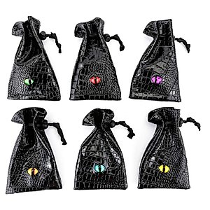 TOYFUL 6 Pack Dice Bags with Eye Design Drawstring Pouch Storage Bag for Game Dices, Coins and Accessories