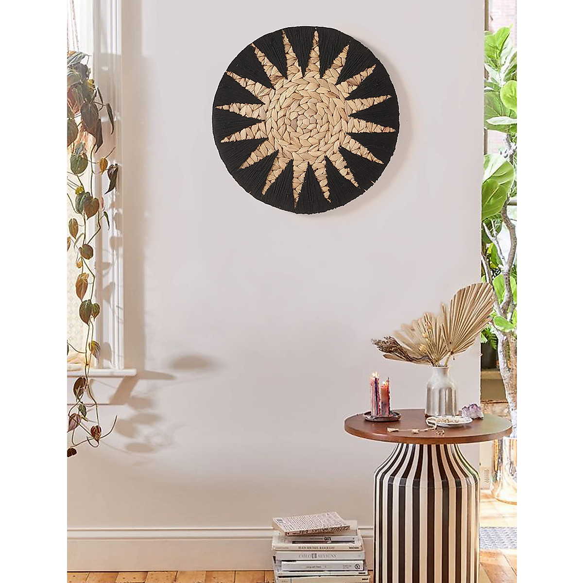 IOWER Woven Wall Basket Decor Macrame Wall Hanging Boho Placemats Home Boho Wall Décor 12"