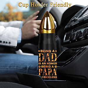 RHONGE Gifts For Dad, Papa Bear Tumbler 17 Oz, Best Gifts For Dad From Son Daughter, Bear Bullet Tumbler Present, Fathers Day Birthday Gift, Papa Cup