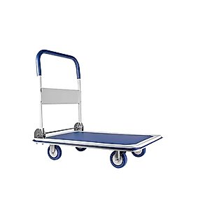 Upgraded Lifetime Appliance Extra Large Foldable Push Cart Dolly | 660 lbs. Capacity Moving Platform Hand Truck | Heavy Duty Space Saving Collapsible | Swivel Push Handle Flat Bed Wagon
