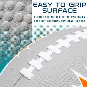 Franklin Sports NFL Miami Dolphins Football - Kids Foam Football - Soft Football - Mini Size - Perfect for Gameday - 8.5" 3D Logos!