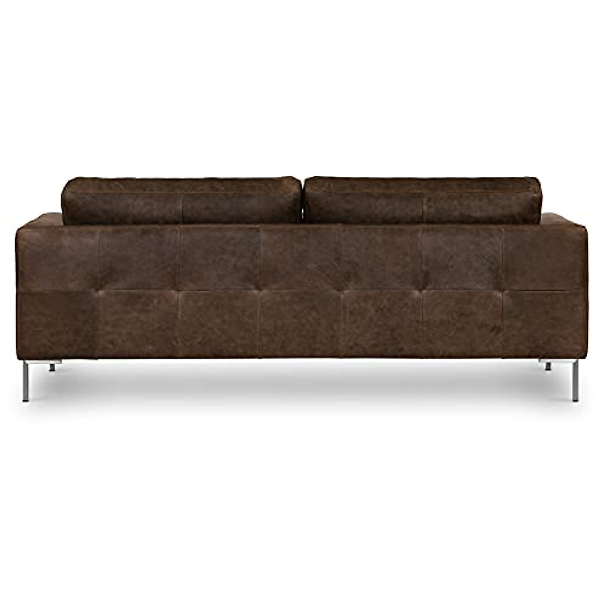 POLY & BARK Calle 90" Sofa, Brown Stone/Brushed Silver