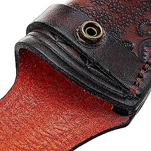 DONGKER Leather Snap Knife Holder, Folding Knife Holster Cowhide Knife Sheath for Most Knives Daggers