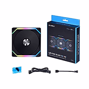 Lian Li UNI Fan SL V2 RGB Revolutionized Daisy-Chain ARGB Fan 140mm Single Pack Black SL140V2-1B