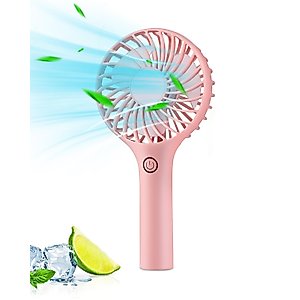 Ambandier Portable Handheld Fan, 3 Speeds Mini Portable Fan, Powerful Wind Hand Fan with Large Battery, Battery Operated Small Personal Fan for Indoor Outdoor Travel Concert Summer Gift.
