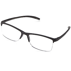 Foster Grant Men's Paolo Square Reading Glasses, Black/Transparent, 59 mm + 2