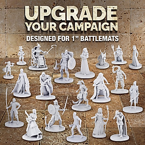 Path Gaming Town Folks Set, 40 Fantasy Tabletop Miniatures for Dungeons and Dragons. 28MM Scaled, 20 Unique Designs, Bulk Unpainted Miniatures, Great for D&D