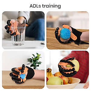 MODESLAB Rehabilitation Robot Glove for Finger and Hand - Upgrade Hand Exercise Recovery Equipment, Hemiplegia Stroke Cerebral Palsy Arthritis Patient (Right Hand-L)