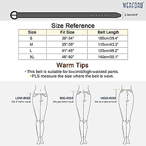 WERFORU 2 Pack Women Belt Skinny Waist Dress Belts Solid Pin Buckle Belt for Jeans Pants,Black+Coffee, Fit Size 46-50 inches