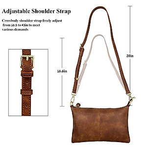 Beurlike Leather Wristlet Wallet Clutch Purses For Women Small Crossbody Phone Bags(Vegan Leather Brown)