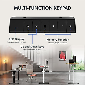 FLEXISPOT Electric Standing Desk 48 x 24 Inch Inch Adjustable Height Desk Home Office Computer Workstation Sit Stand Desk, Maple Top + White Frame