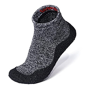 WHITIN Mens Athletic Water Sports Shoes Stylish Aqua Aquasocks Size 13 Barefoot Slip on Swimming Beach Aerobics Pool Surf Yoga Kayak Sailing Sock Shoes Grey