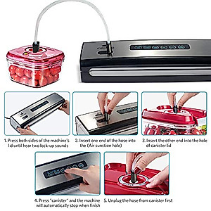 Vacuum Sealer Machine, meidong Food Vacuum Sealer Machine Built in Air Sealing System, Automatic For Food Preservation Storage With Dry & Moist Modes, LED Indicator, Easy to Clean, Compact Design