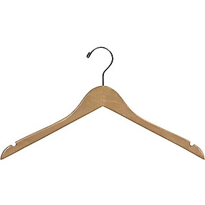 High Grade 30 Pack Solid Wooden Shirt Hanger with Swivel Hook, Smooth Finish and Notches for Straps