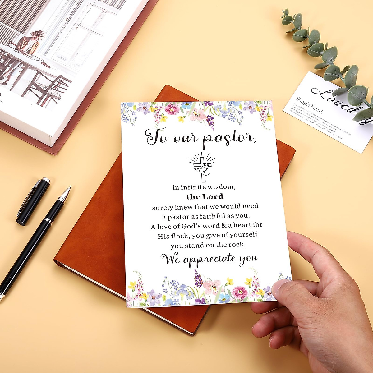 Pastor Appreciation Gifts Pastor Appreciation Cards Thank You Cards for Men Women Religious Christian Gifts Christmas Stocking Stuffers for Priest Men Pastor Anniversary Card Pastor Gifts for Birthday