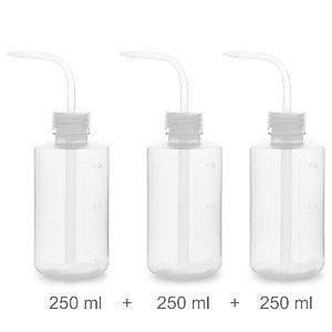 Labasics Chemical Wash Bottle, 3-Pack Plastic Safety Lab Squeeze Wash Bottle, LDPE with Narrow Mouth, 250 ml (8 oz)/3 Bottles