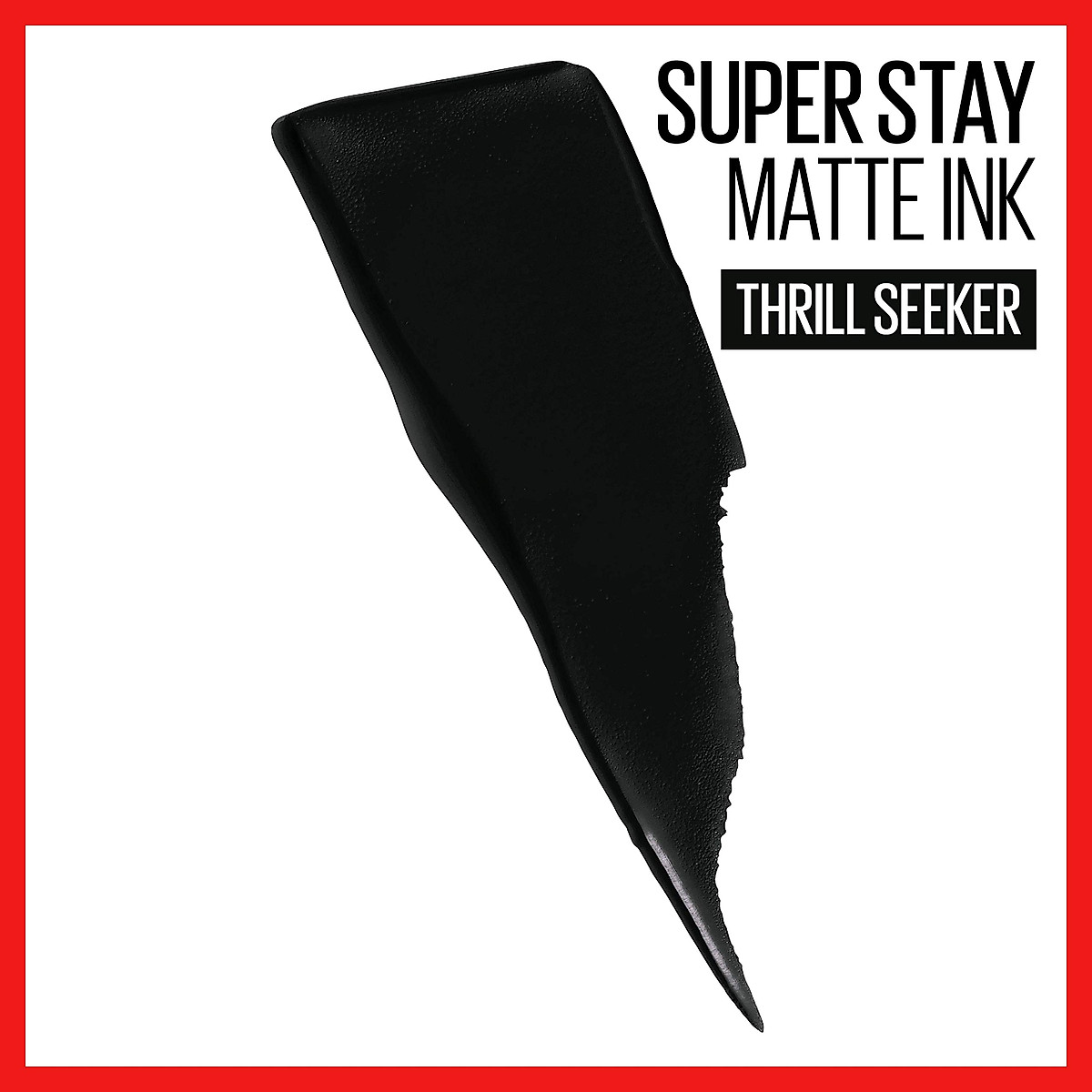 Maybelline SuperStay Matte Ink Liquid Lipstick, Long Lasting High Impact Color, Up to 16H Wear, Thrill Seeker (Matte Black Lipstick)
