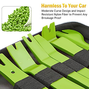 GOOACC 19Pcs Trim Removal Tool Set Panel Fastener Clips Removal Automotive Plastic Upholstery Pliers Removal Install Removal Car Tool with Storage Bag for Trim Panel Audio Clip Pliers Terminal-Green