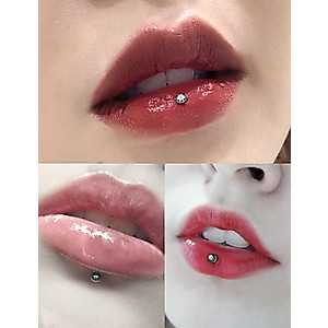 Vsnnsns 16G G23 Titanium Lip Rings for Women Labret Monroe Lip Rings Studs Nail Cartilage Tragus Helix Daith Rook Earrings Studs Ring Medusa Piercing Jewelry 6mm 8mm 10mm