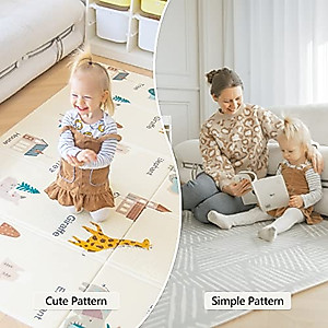 Baby Play Mat, Extra Large Foldable Play Mat for Baby 79" x 71" Reversible Waterproof Tear Proof Baby Floor Mat Foam Playmat Non Toxic Portable Tummy Time Mat with Travel Bag, Indoor Outdoor Use