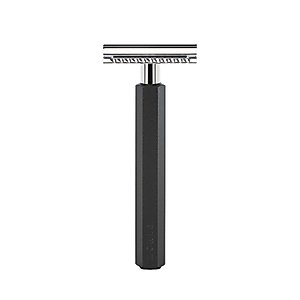 MÜHLE HEXAGON Graphite Double Edge Safety Razor (Closed Comb) For Men - Perfect for Every Day Use, Barbershop Quality Close Smooth Shave
