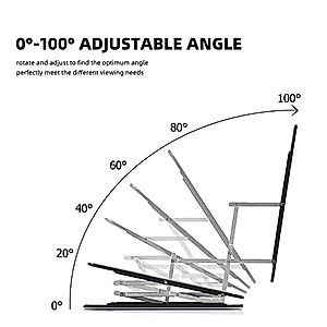 VEVOOD Mobile Phone Desktop Llazy Bracket Flat Back Support Shelf Multi-Functional Portable Aluminum Alloy Foldable Ssmall Bracket (Silver)