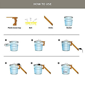 Mouse Traps,Rat Traps for House Walk The Plank Auto Reset Rat Traps Outdoors Mouse Trap Bucket,Rat Trap Bucket Spinner Ramp Included Multi Catch Auto Reset No See Kill Sanitary Safe Mousetrap (Size :