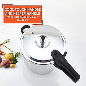 IMUSA 7 Quart Stovetop Aluminum Presure Cooker with safety valves for risk-free opening