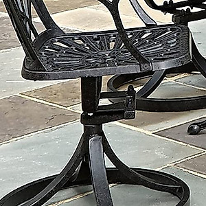 homestyles 6660-53 Outdoor Swivel Rocking Chair, Charcoal