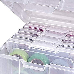 ArtBin 6947ZZ Photo & Craft Organizer Set, Large Box with [5] Plastic Storage Cases Inside, Clear