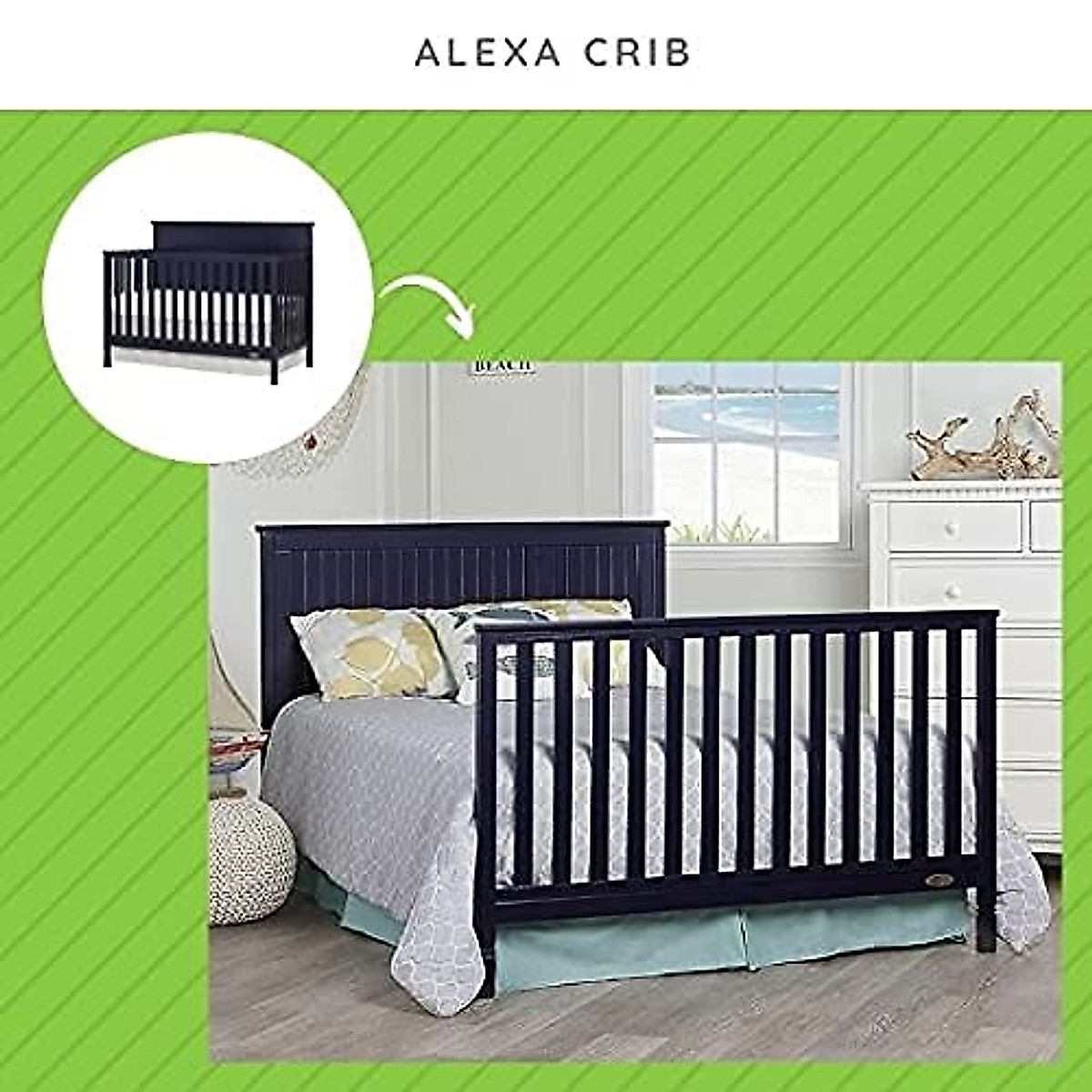 CC KITS Full-Size Conversion Kit Bed Rails for Converting Dream on Me Cribs (Espresso)