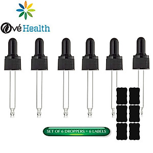 Glass Eye Droppers for Essential Oil 15ml (1/2 Ounce) - Compatible With Most Well Known 15 ml Essential Oil Brands