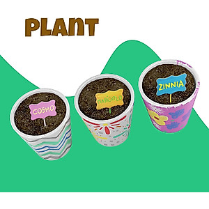Paint & Plant Stoneware Flower Gardening Kit - Easter Gifts for Girls & Boys Ages 6-12 - Kids Arts & Crafts Project Birthday Gift, STEM Activity for Age 6, 7, 8, 9, 10, 11 & 12 Year Old Girl