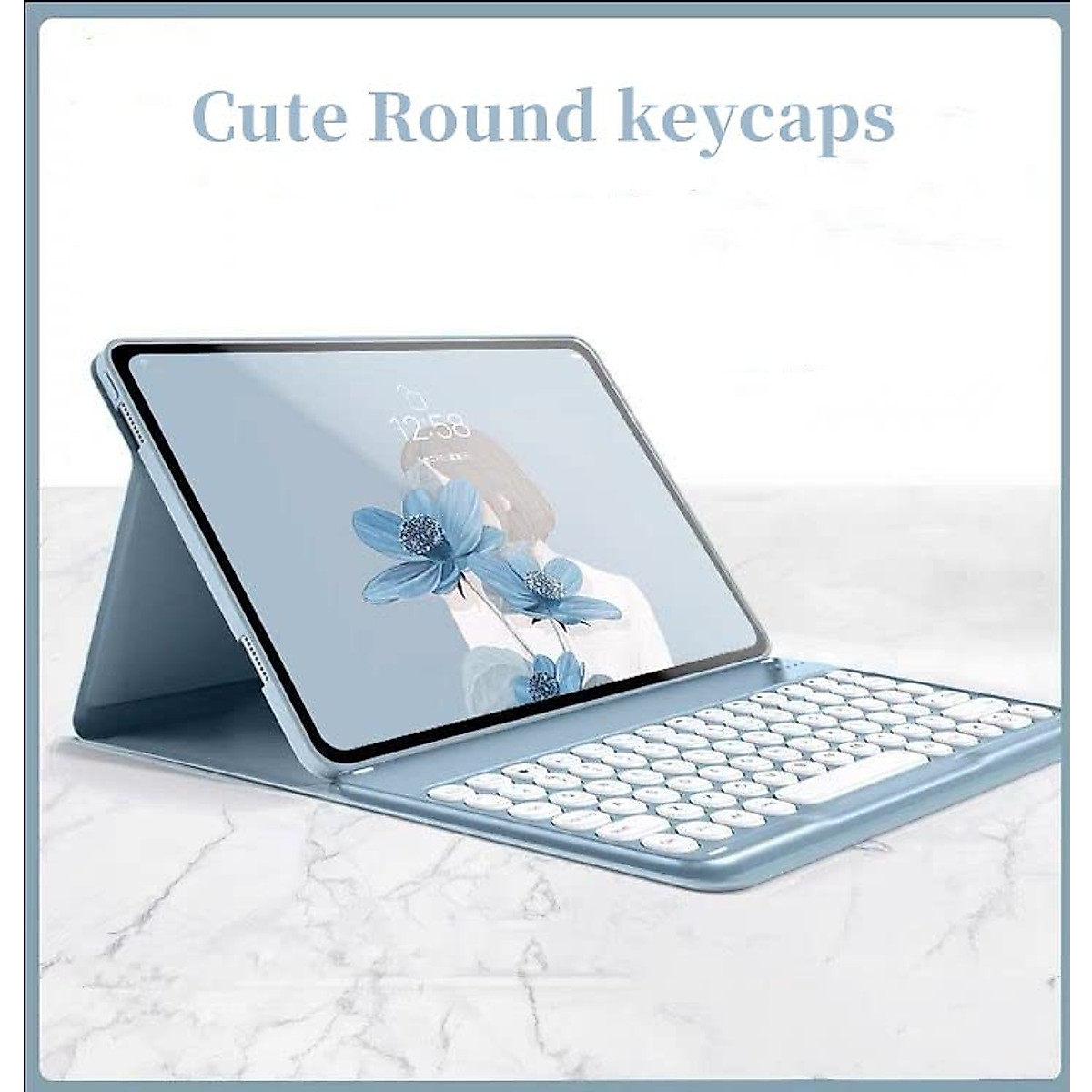Keyboard Case for Lenovo Tab M10 Plus 3rd Gen 2022 Release, Round Keys Detachable Wireless Bluetooth Keyboard Case for (Model: TB125FU / TB128FU / TB128XU), Teal