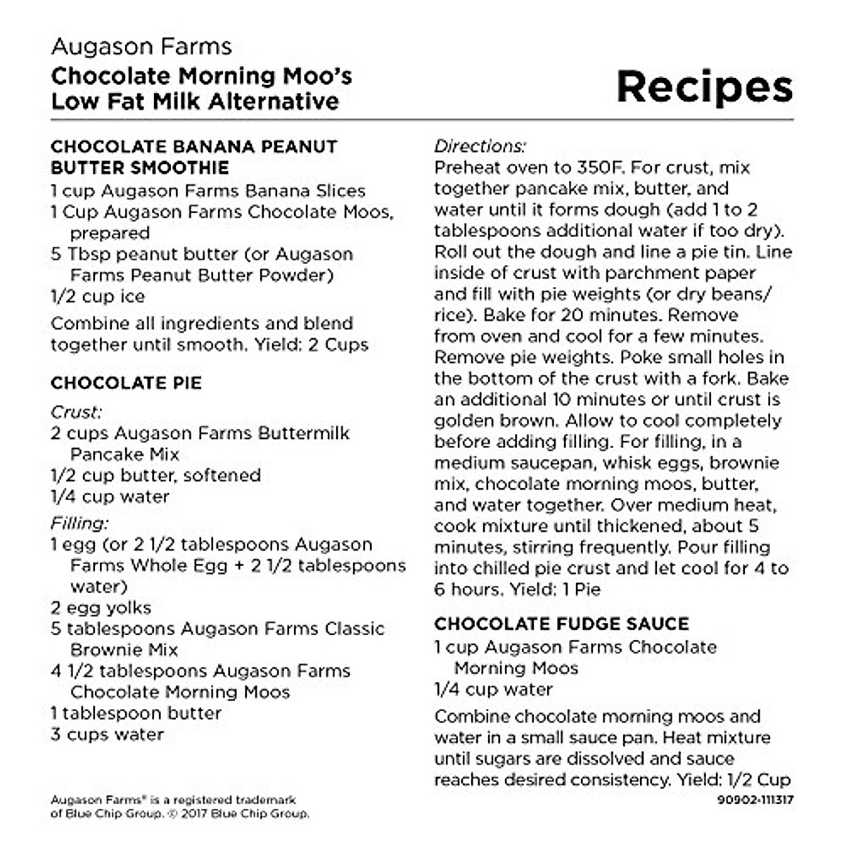 Augason Farms Morning Moo's Chocolate Low Fat Milk Alternative Can, Emergency Food Supply, Everyday Meals, 67 Servings